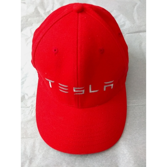 Tesla | Accessories | Tesla Red Wordmark Logo Hat Size Smauthentic ...